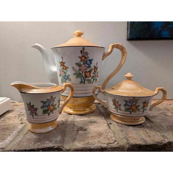 Other | Japan 1923s Chickaramachi Lusterware Coffee Teapot Creamer ...